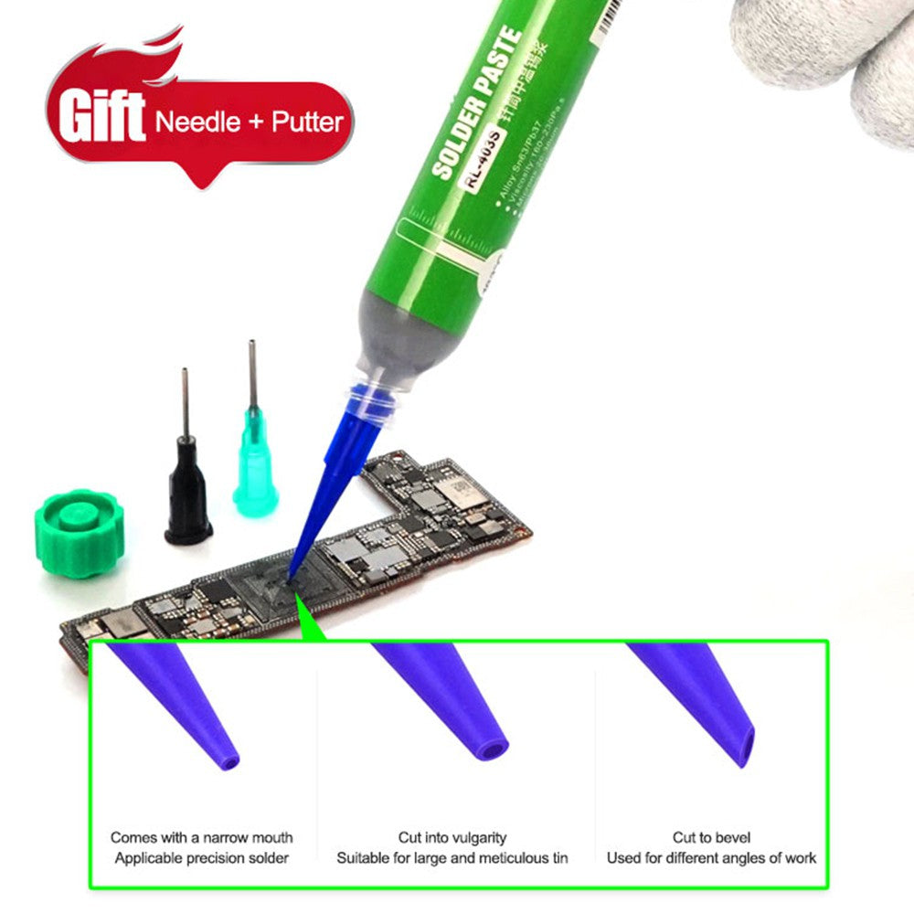 RELIFE RL-403S 183℃ Solder Paste (10CC, Matching Needle + Putter ...